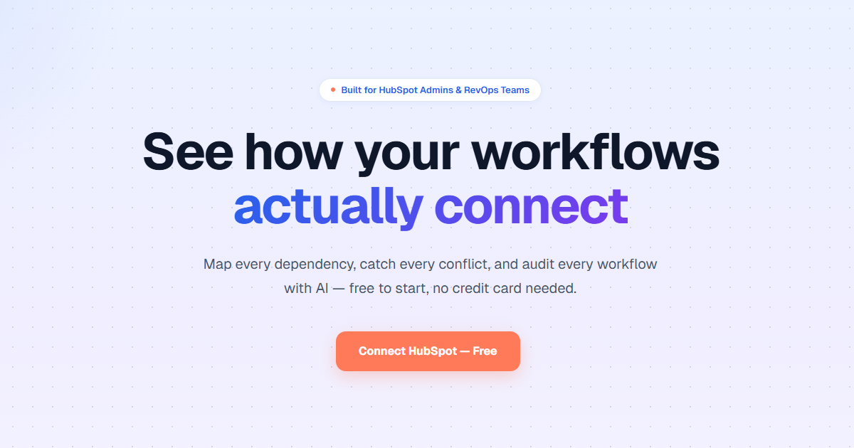 Entflow - Visual HubSpot Workflow Map & AI Audit Tool